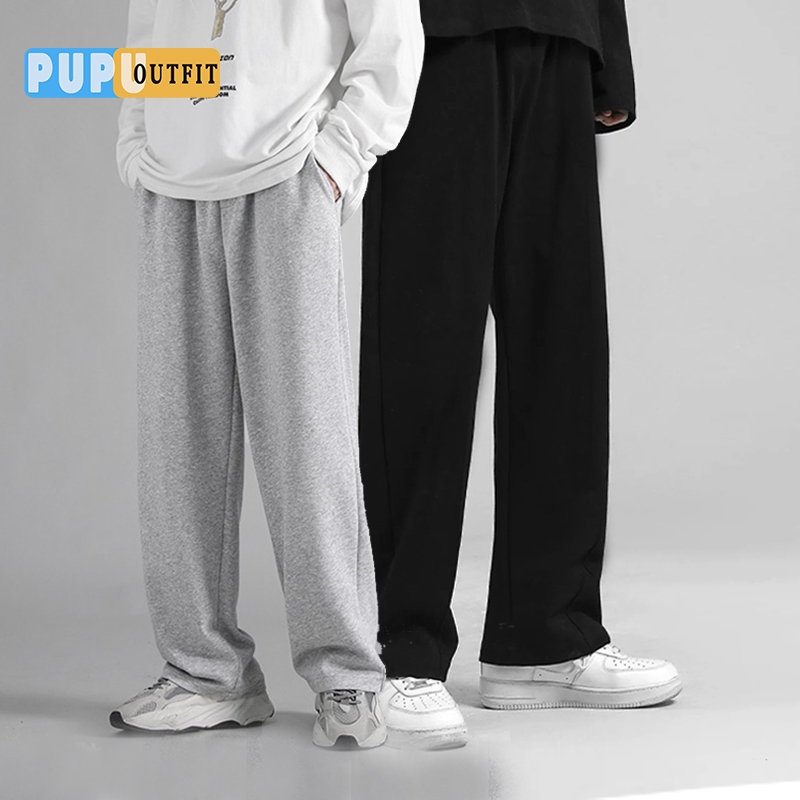 seluar track lelaki Men's Wide Leg Sports Pants seluar lelaki Cotton ...
