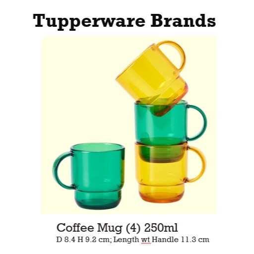 Tupperware Coffee Mug (4) 250ml | Shopee Malaysia