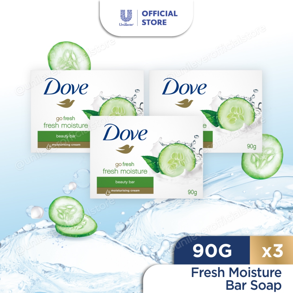 Dove Go Fresh Fresh Moisture Beauty Cream Bar Soap (90g x 3) | Shopee ...