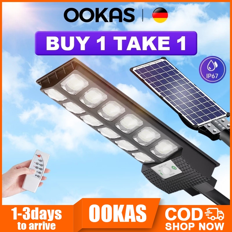 OOKAS Integrated solar street lights 3000W Waterproof outdoor lampu ...