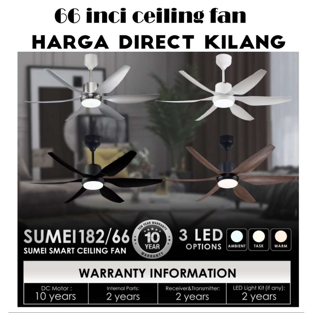 66” 666 6 blade SUMEI Dc Fan LED CEILING FAN ELMARK / DEKA / REZO /KDK ...