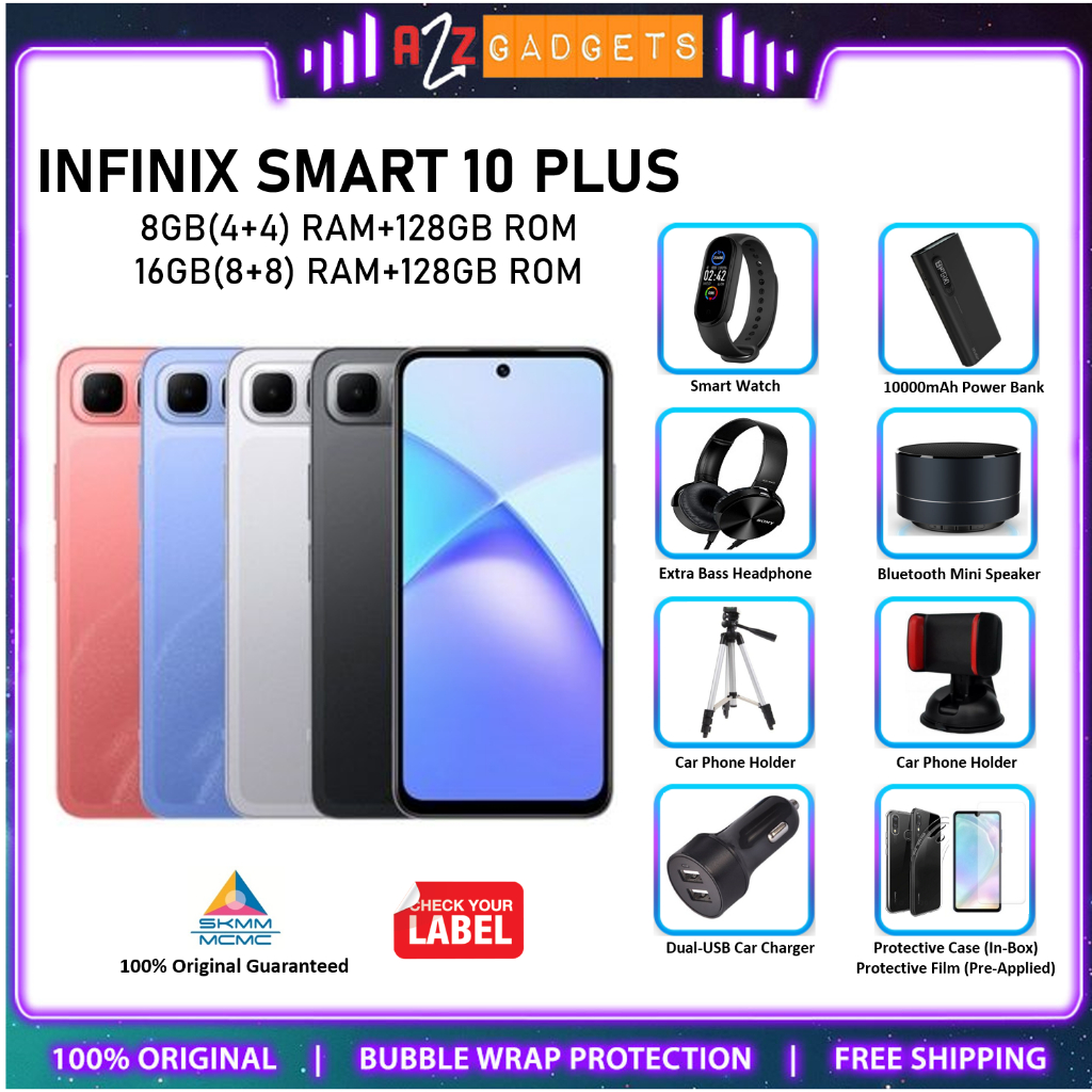 Infinix Smart 10 6GB(3+3)+64GB | Smart 10 Plus 8GB(4+4)128GB / 16GB(8+8 ...