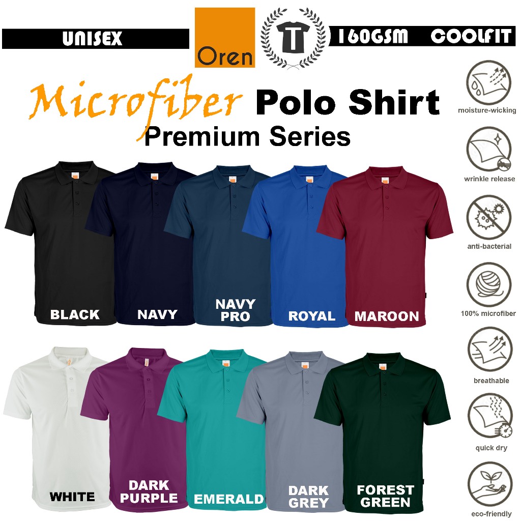 【Premium】Microfiber Plain Collar Shirt QD0601/BLACK QD0602/QD0615 ...