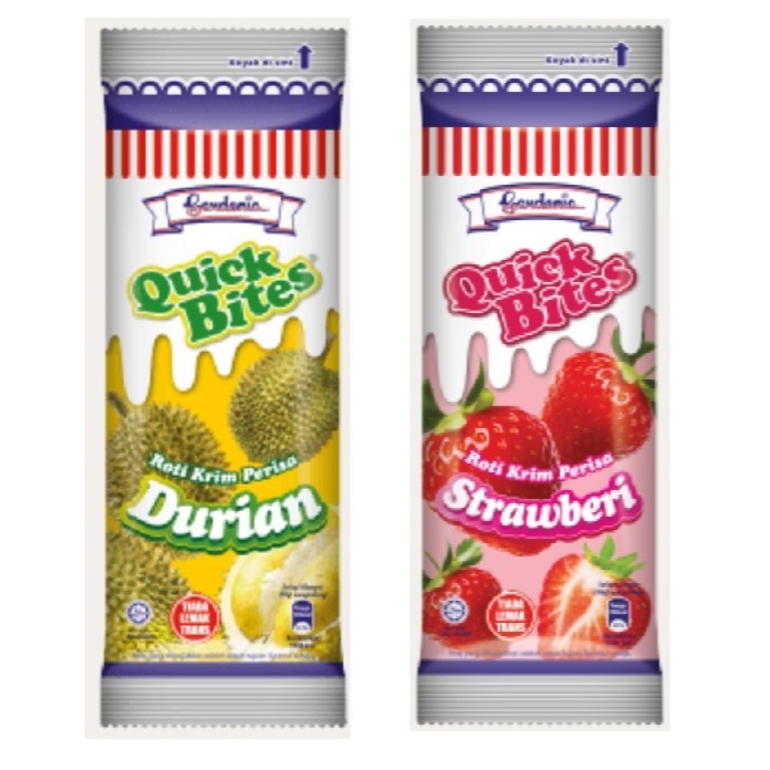 Gardenia Quick Bites Cream Roll Durian Strawberi Roti Krim Roti Berkrim ...
