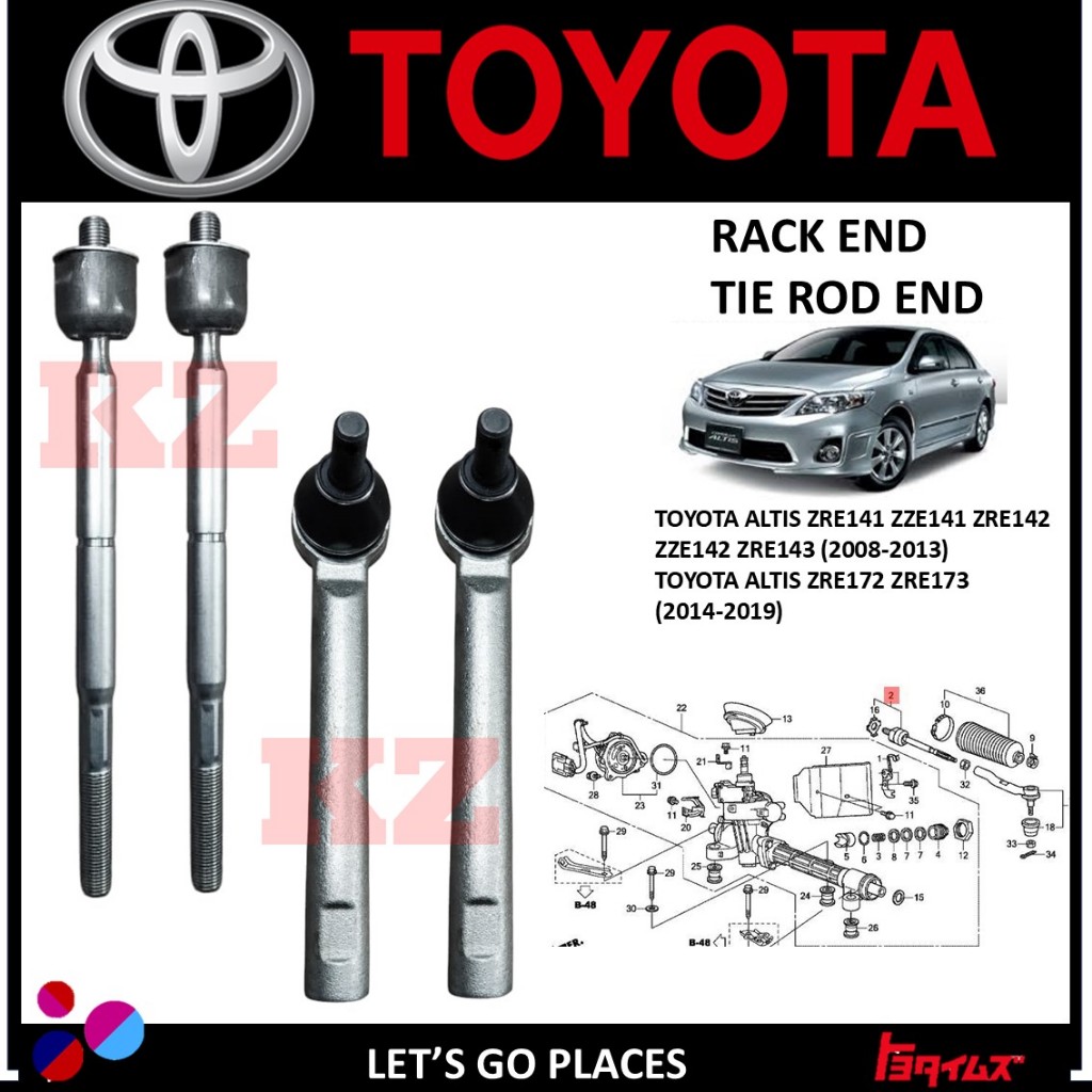 TOYOTA ALTIS ZRE141 ZZE141 ZRE142 ZZE142 ZRE143 / ZRE172 ZRE173 -4 IN 1 ...