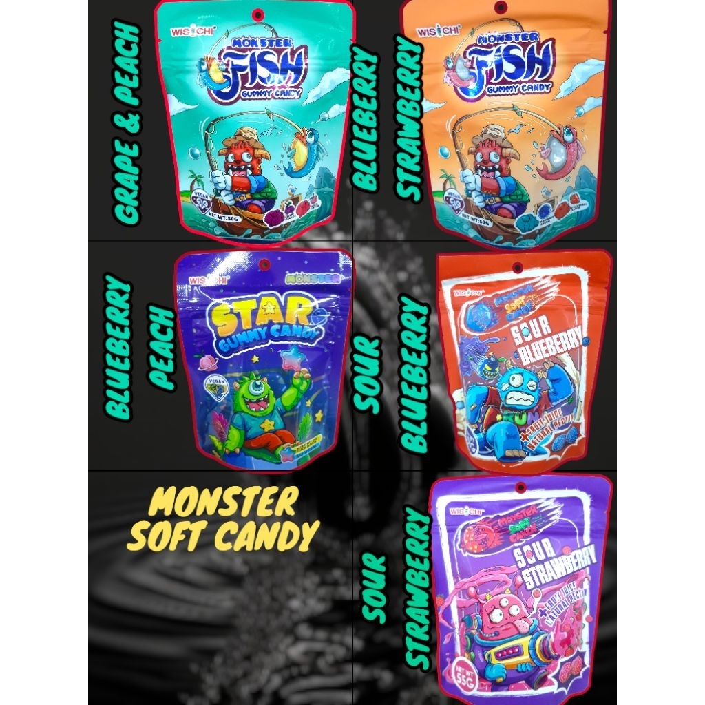SOUR CANDY by MONSTER(Strawberry/BLUEBERRY/PEACH) | Shopee Malaysia
