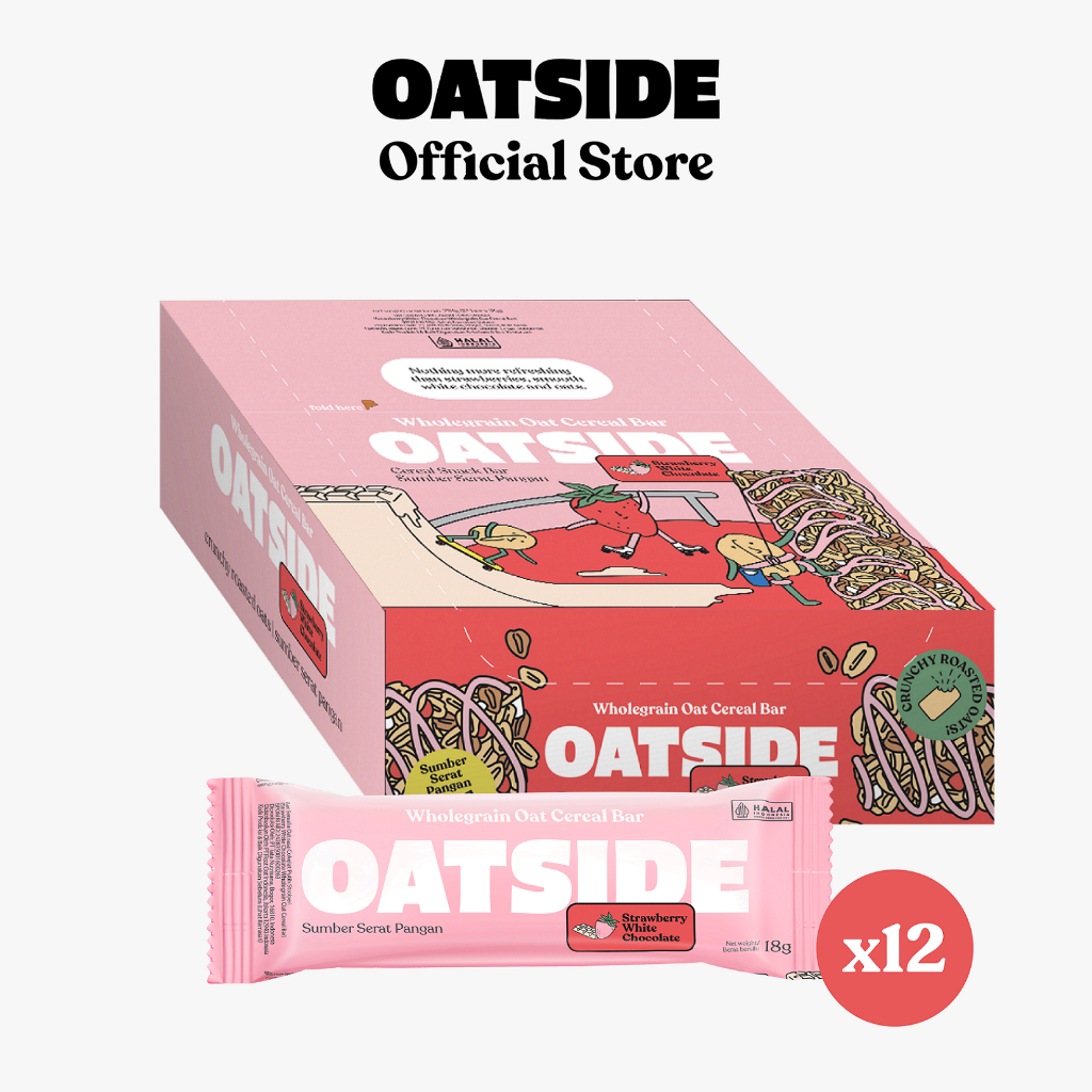 OATSIDE Oat Cereal Bar Strawberry White Chocolate (Inner) | Shopee Malaysia