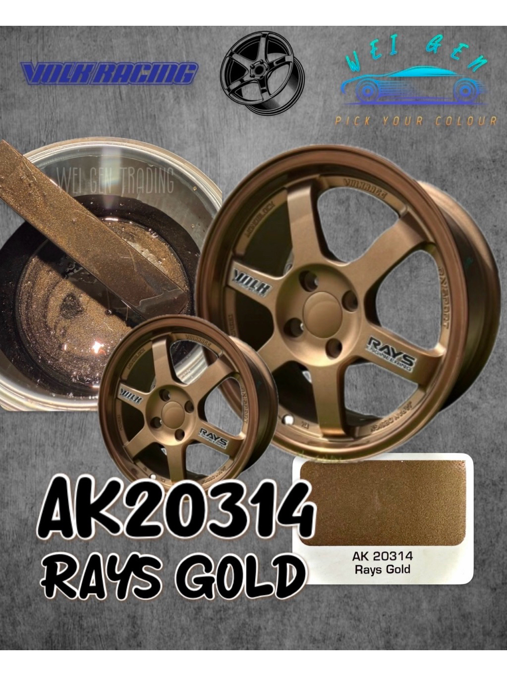 AK20314 - RAYS GOLD ( 2K PAINT WITH HIGH TEMPERATURE ) | Shopee Malaysia