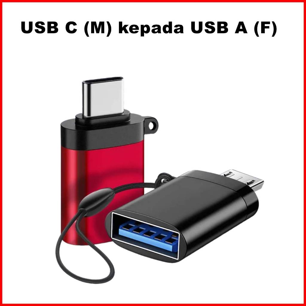 Jenis C kepada Jenis A USB OTG | Type A USB to Type C USB | USB ...
