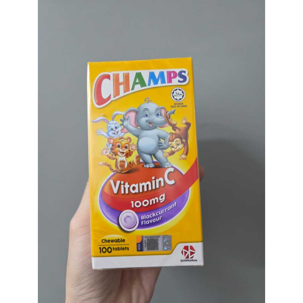 CHAMPS VITAMIN C 100MG BLACKCURRANT CHEWABLE 100'S | Shopee Malaysia