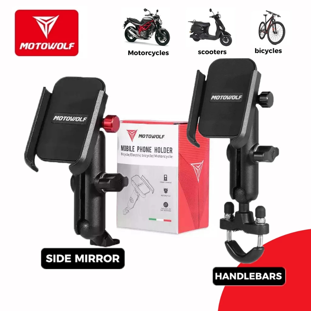 MOTOWOLF Phone Holder Motorcycle Bicycle Handphone Holder Smartphone ...
