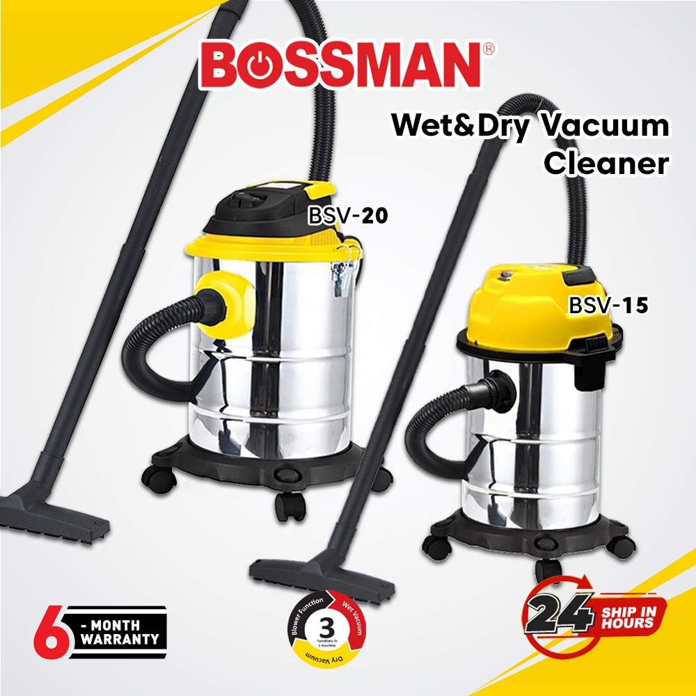 BOSSMAN BSV-20 & BSV-15 Stainless Steel Tank 3IN1 Wet Dry & Blow Vacuum ...