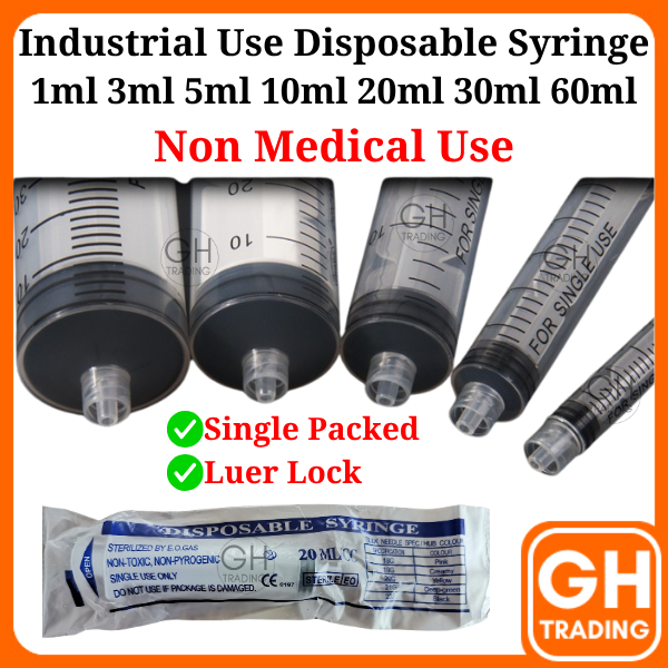 Picagari Syringe 1ml 3ml 5ml 10ml 20ml 30ml 50ml Luer Lock 针筒 Pigacari ...