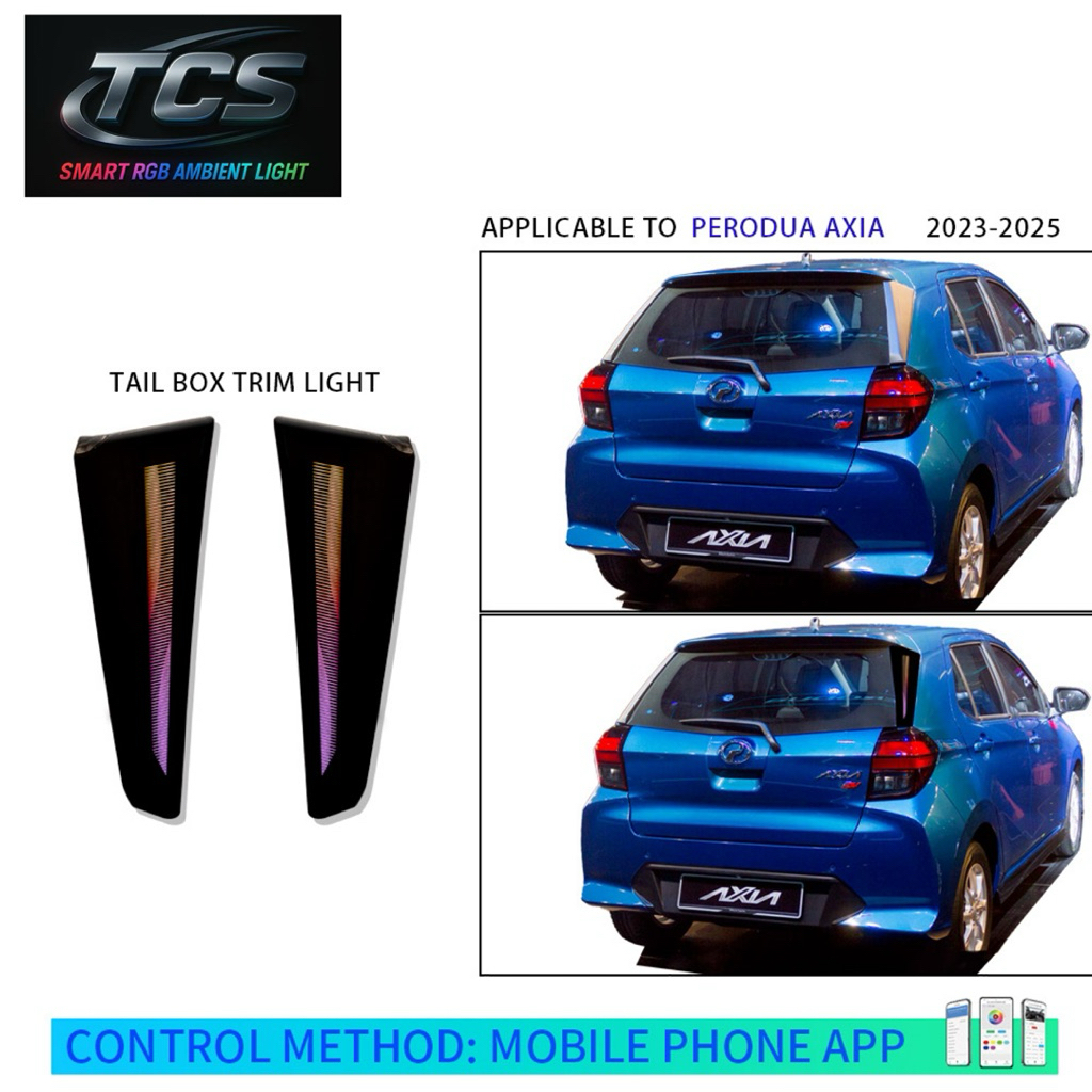 TCS perodua axia new 2023-2025 car smart rgb led light spoiler garnish ...