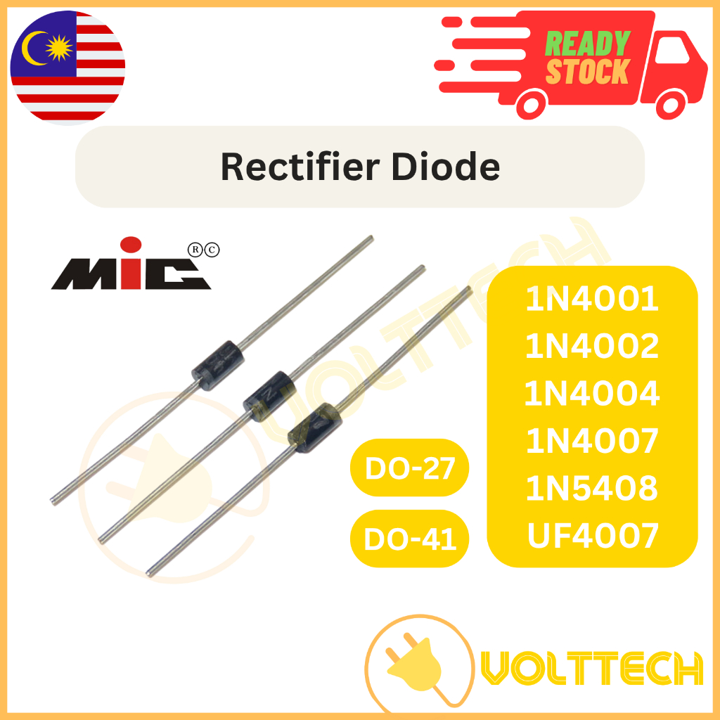 1N4001 1N4002 1N4004 1N4007 1N5408 UF4007 General Purpose Rectifier Diode Power Diode | Shopee ...