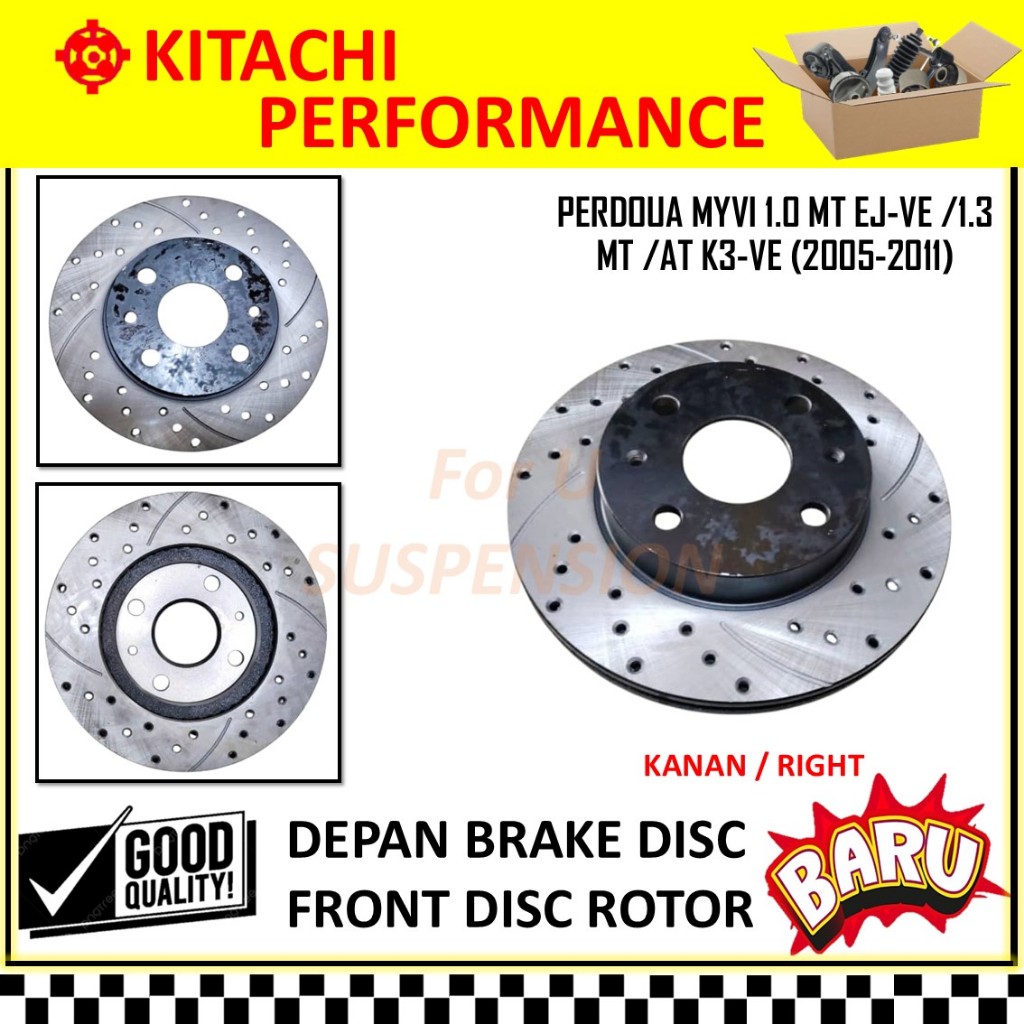 1 / 2 PIECES FRONT DISC ROTOR /BRAKE DISC - PERODUA MYVI 1.0 MT EJ-VE/1 ...