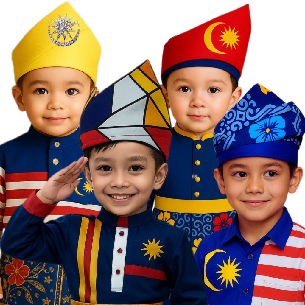 TANJAK DWI WARNA, PLAIN, CORAK MERDEKA kanak2 (boleh laras) | Shopee ...