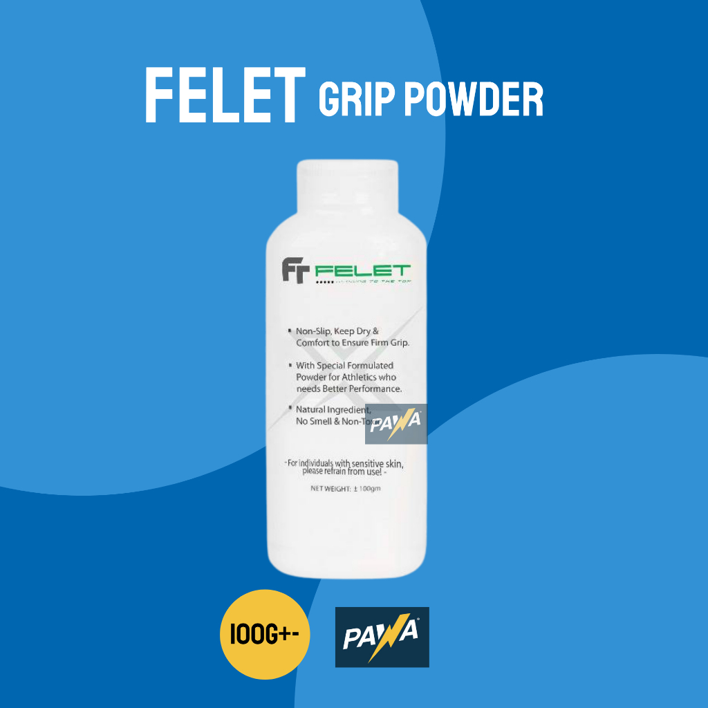 Felet Badminton Grip Powder (Anti-Slip) Best Use With Towel Grip 100gm ...