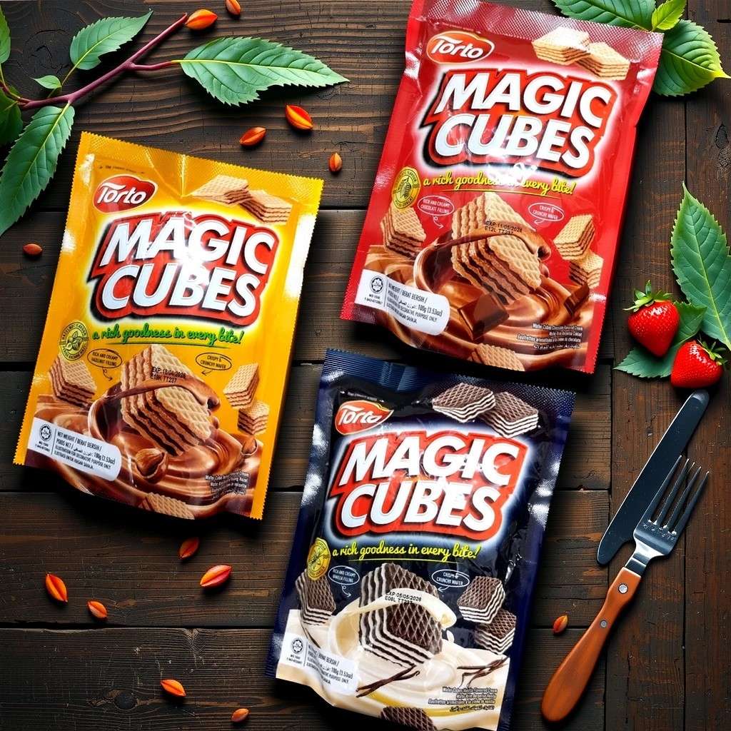 🍫 [Torto] Magic Cubes Wafers – Chocolate / Caramel / Vanilla Flavour ...