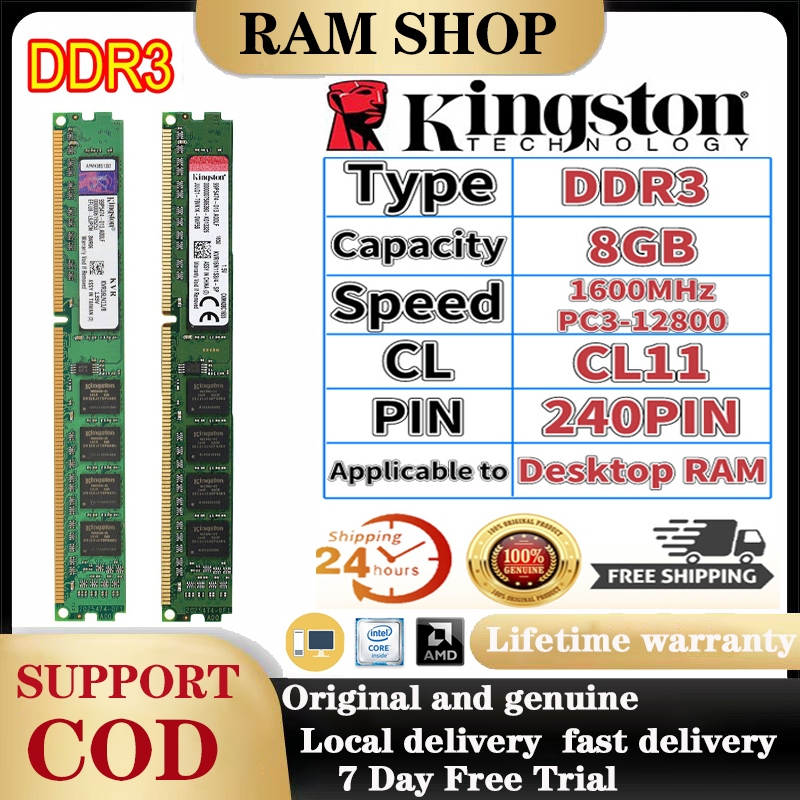 Kingston Original Product PC Memory RAM DDR3 4GB 8GB 1333MHZ 1600MHZ ...