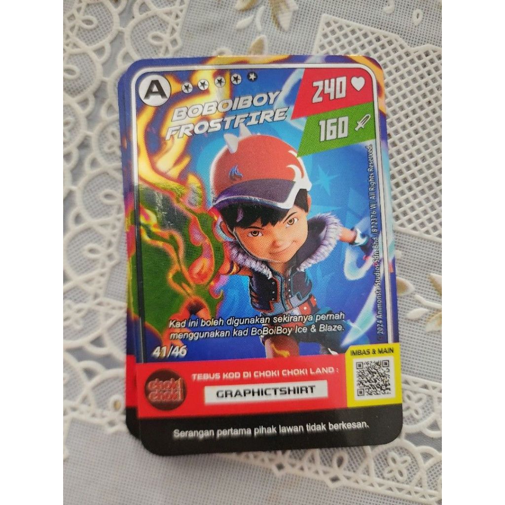 Kad Boboiboy Choki Choki Monsta Boboiboy Galaxy Card A No 41/46 ...