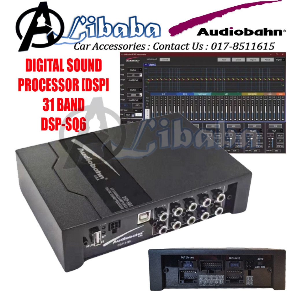 [ORIGINAL] DSP-SQ6 AUDIOBAHN 6 Channel DSP Amplifier 31 Band EQ DSP Amplifier 6 Channel Full ...