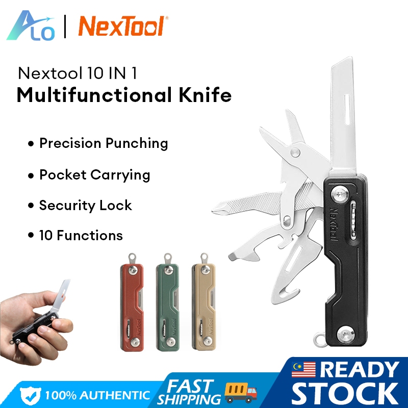 NexTool Multi-function Knife Tools 10 IN 1 Outdoor Survival Tool Portable Stainless Steel ...