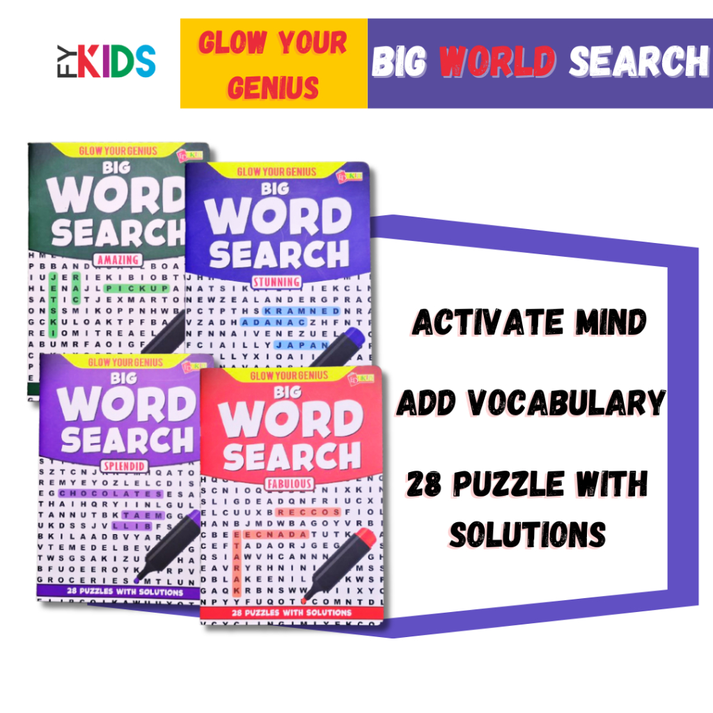 BIG WORD SEARCH - Word Search - Vocabulary - Puzzles Book - Genius Big ...