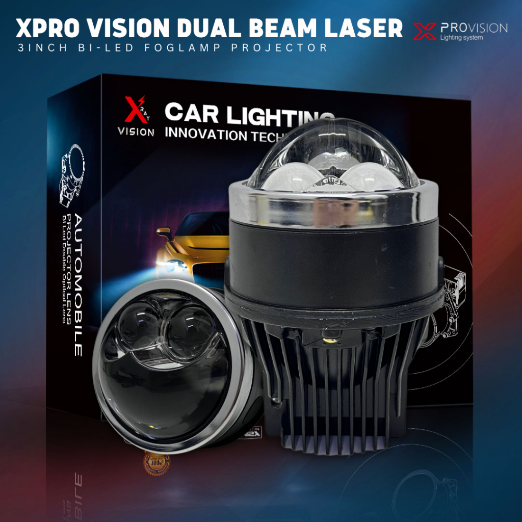 XPROVISION 3INCH DUAL BEAM LASER BI-LED FOGLAMP PROJECTOR - HIGH BEAM ...