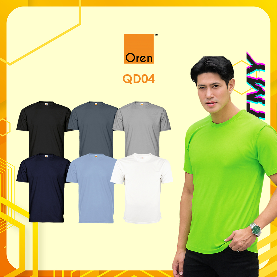 Oren Sport QD04.os NTMY Quick Dry Cool Fit Microfiber Unisex Round Neck ...