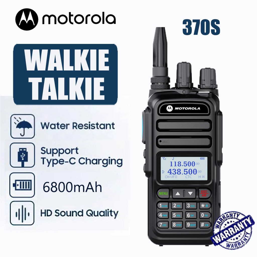 Motorola 370S 10KM IP54 Waterproof 6800mAh Intercom TYPE-C 128 Channels ...