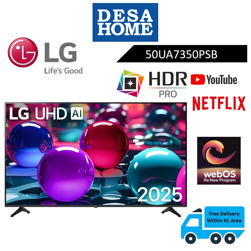 (FREE SHIPPING) LG 50UA7350PSB 50" 4K UHD SMART AI TV 7350PSB ...