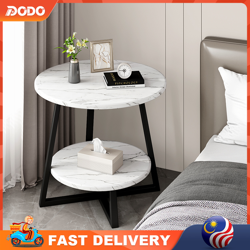 DO Double Layer Round Coffee Table Sofa Side Table Living Room Corner ...