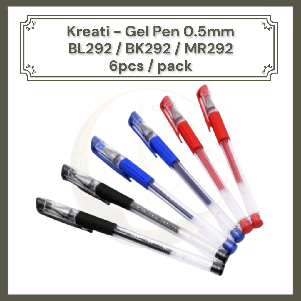 Kreati - Pen Dakwat Gel 0.5MM (6 Batang / Pek)Gel Ink Pen 0.5 MM (6pcs ...
