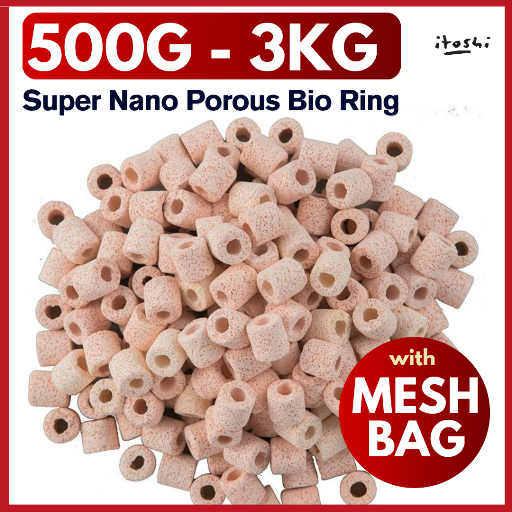 ITOSHI 500 g Nano Ring Super Porous Ceramic Bio Ring Aquarium Bio ...