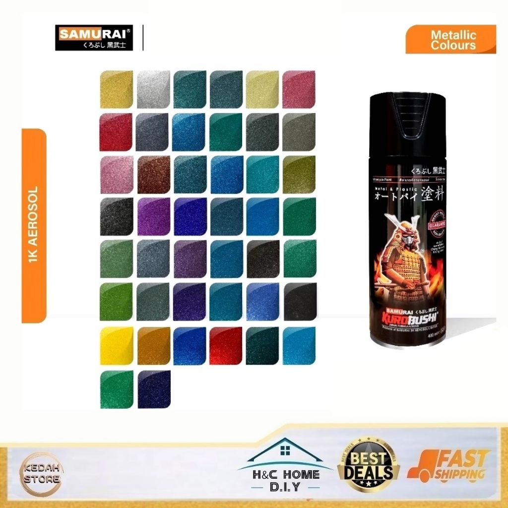 Samurai Spray Colour Paint Metallic Colour | Shopee Malaysia