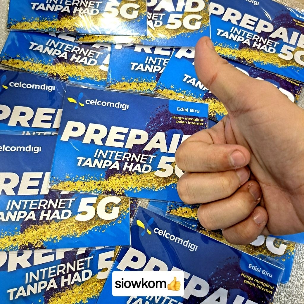 SIMKAD CELCOM PREPAID UNLIMITED EDISI BIRU 5G SELKOM SIOWKOM CELCOMDIGI ...
