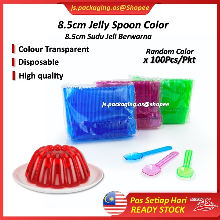 Clear Random Color Jelly Spoon Plastic ice cream Colour spoon sudu ...