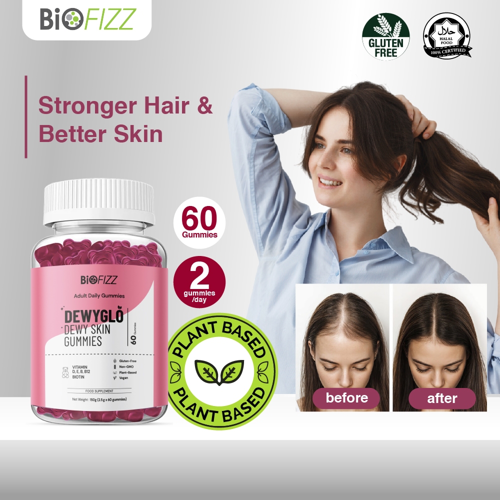 BIOFIZZ Dewyglo Dewy Skin Gummies 2.5g X 60's for Hair, Nail, Skin ...