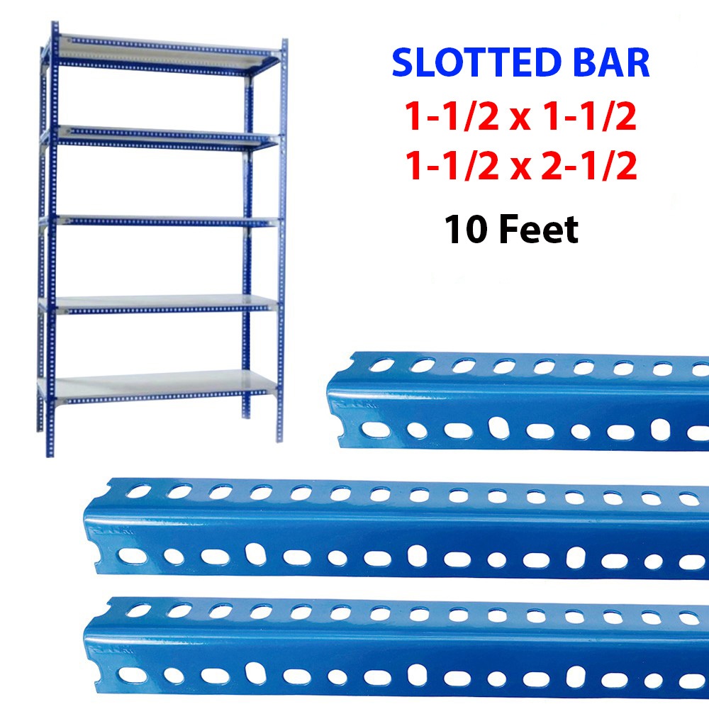 10FT LONG BLUE SLOTTED ANGLE BAR / BESI ANGLE RAK LUBANG / BESI BIRU ...