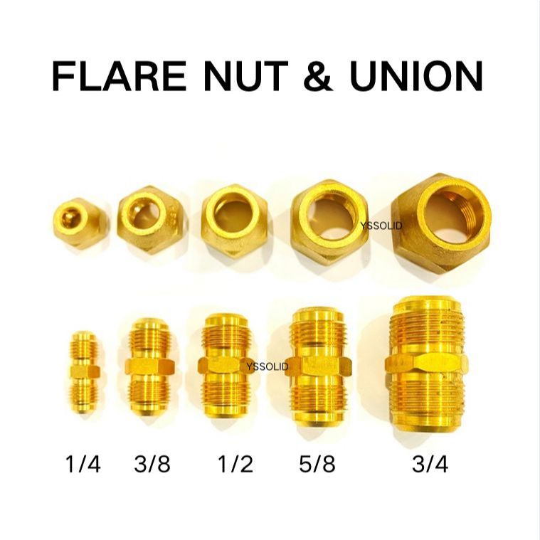 Copper Flare Nut Union Copper Aircond Air conditioner R22 R410a R32 Gas ...