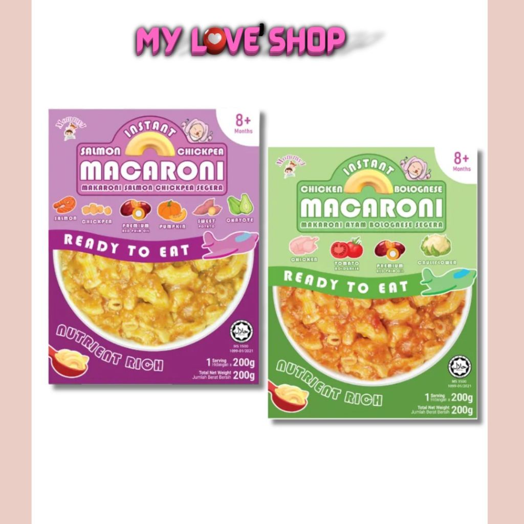 MommyJ Baby Food Instant Macaroni Chicken Bolognese Salmon Chickpea l ...