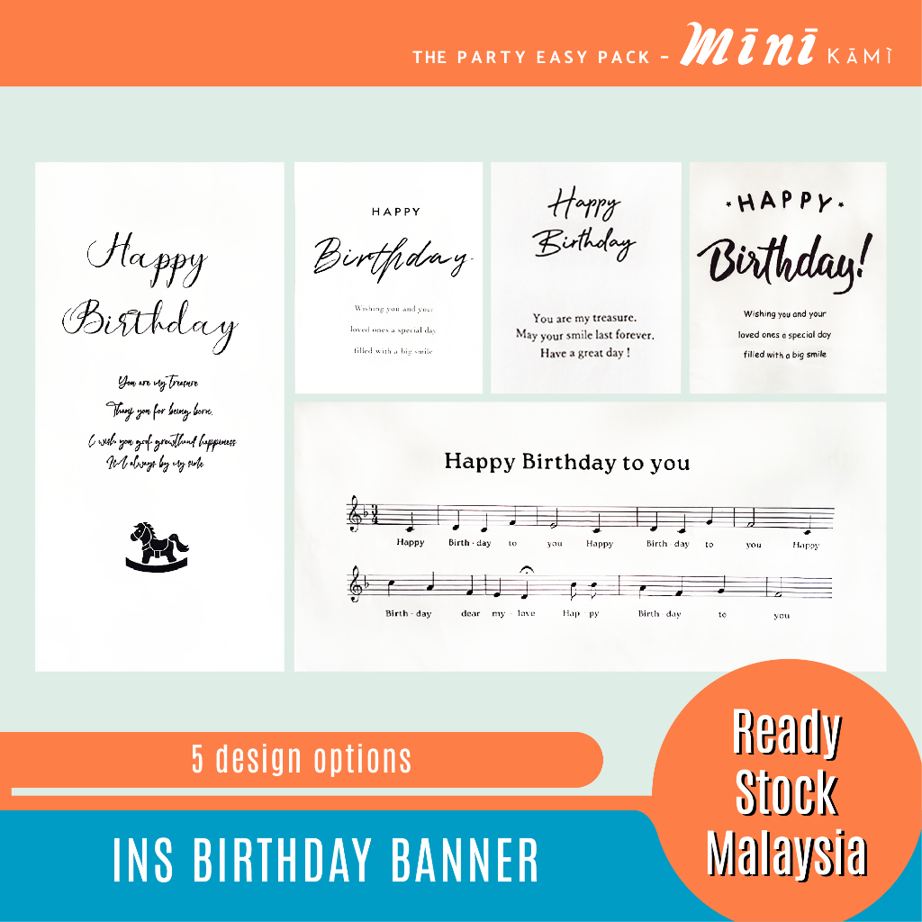 MiniKAMI INS Birthday Cloth Banner Kain Dinding Dekorasi Pesta Bahan ...