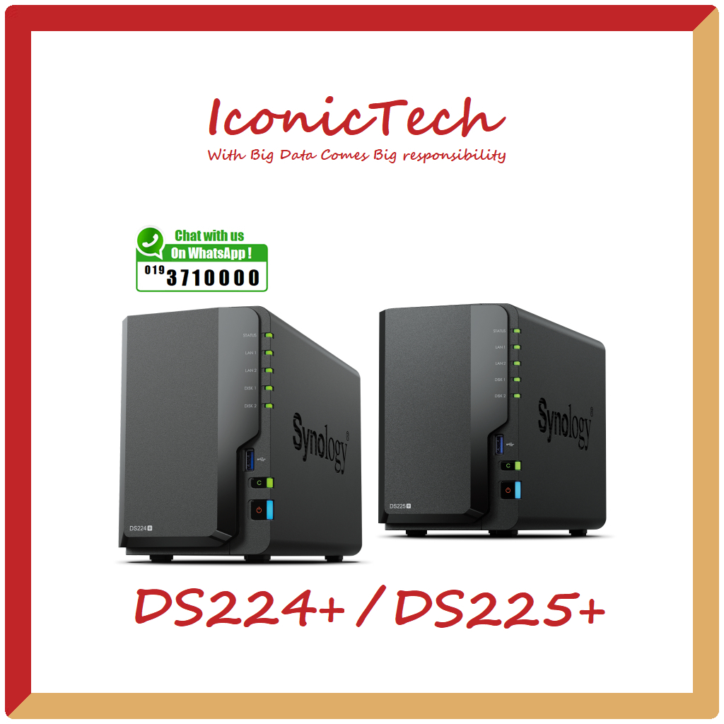 0TB~36TB Synology DiskStation DS224+ 2-Bay Diskless NAS Enclosure (Default System Shipped ...