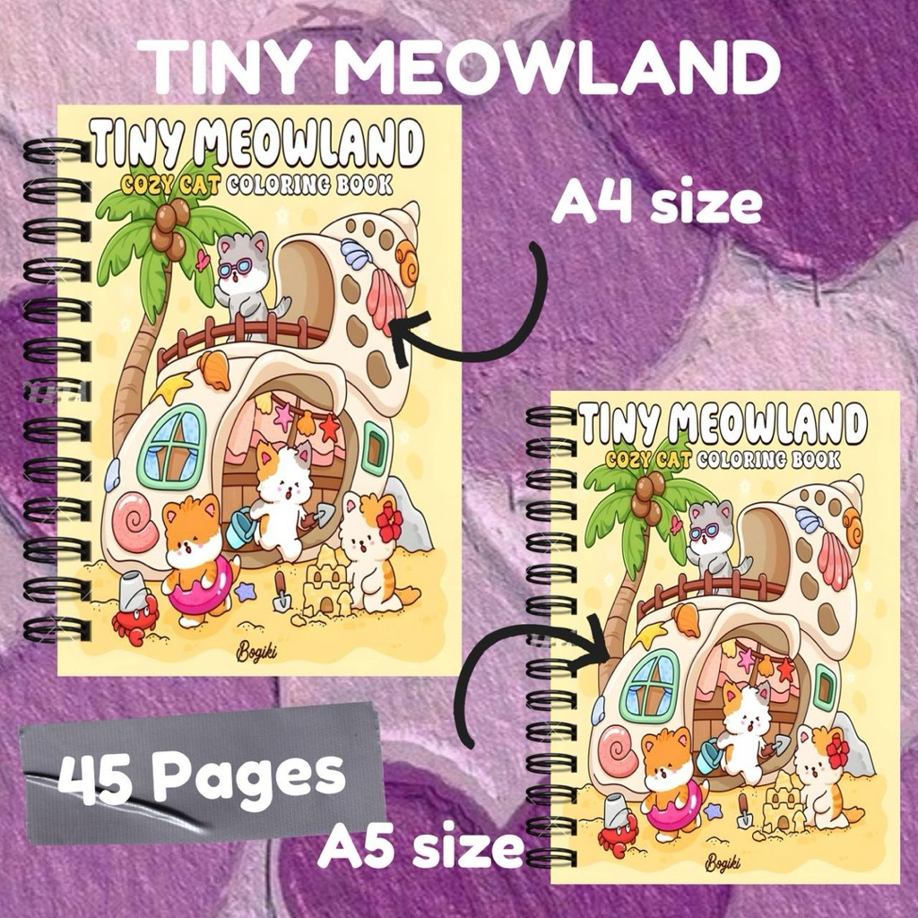 Tiny Meowland Coloring book loose paper a cute and cozy coloring book ...