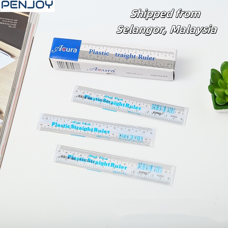 15/20/30cm Double Scale Transparent Plastic Ruler for Students ...