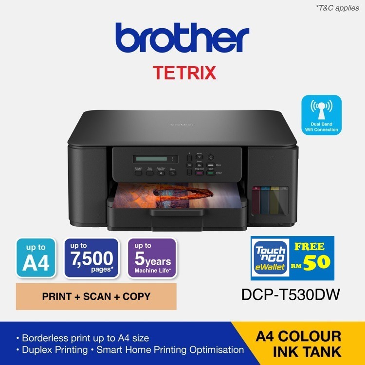 Brother DCP-T530DW / DCP-T730DW Colour Ink Tank A4 3 in1 Multifunction ...