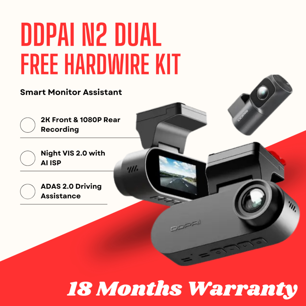DDPAI N2 Dual Car Dashcam Front Rear Recording Car Dashcam 2K Camera | Shopee Malaysia