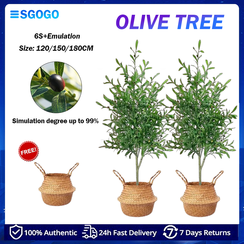 6S+ Emulation Artificial Olive Tree 6FT Tall Fake Potted Plant Indoor ...