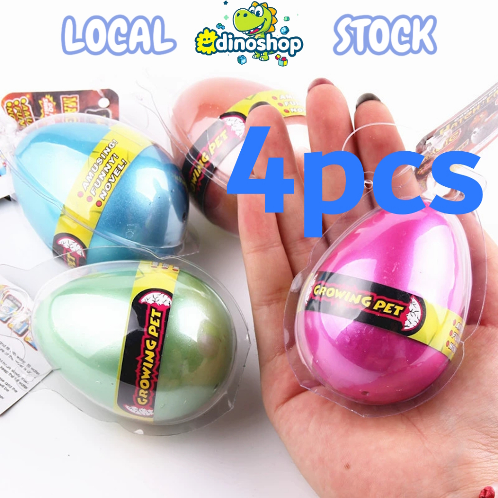 4pcs Water Growing Egg Hatching Dinosaur Egg Expanding Toys Kids Mainan ...